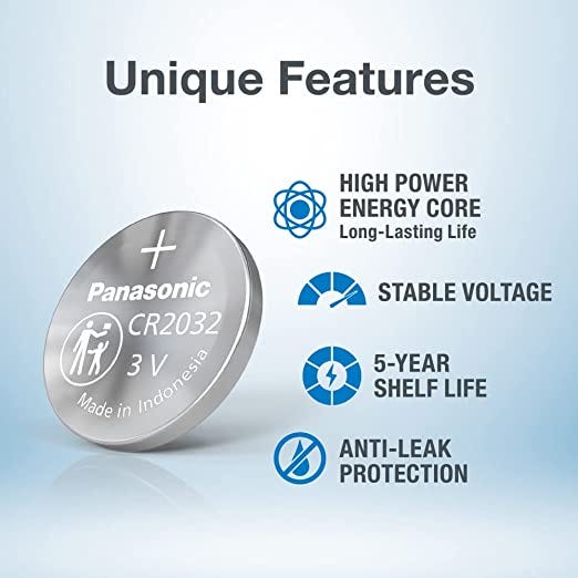 Panasonic CR-2032/5BE Lithium Coin Battery — Pack of 5 | by ...