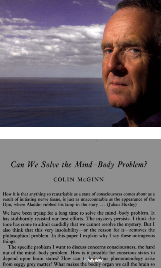 Colin McGinn’s Important Paper, ‘Can We Solve the Mind-Body Problem ...