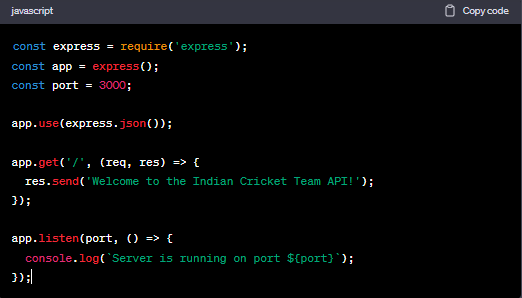 Elevating the Indian Cricket Team’s Digital Game with Node.js, Express ...
