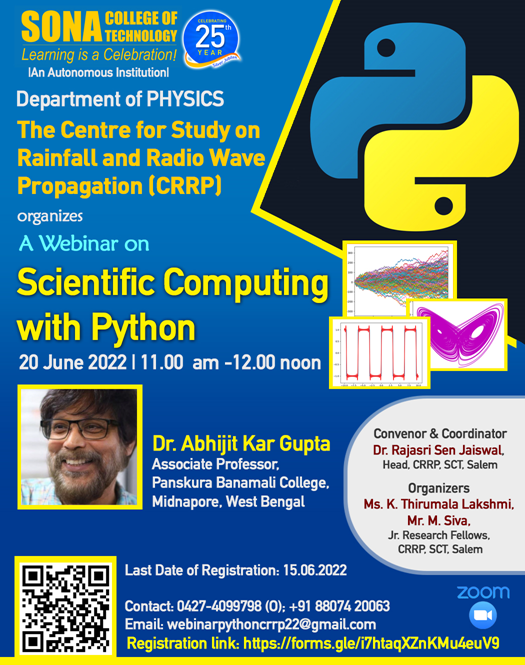 CRRP conducted a webinar on Scientific computing with Python on 20 June ...