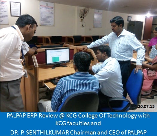 PALPAP ERP REVIEW @ KCG College OF Technology | by P Senthil Kumar | Medium