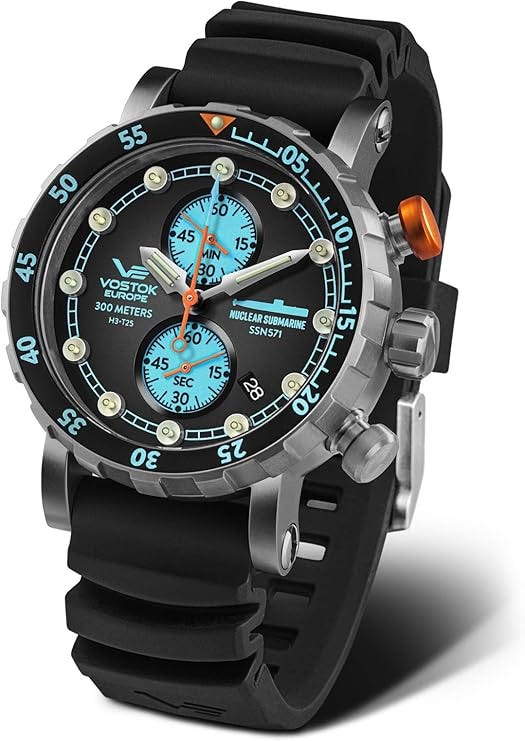 Vostok Europe Men’s Nuclear Submarine Chronograph Watch VK61 30 ATM ...