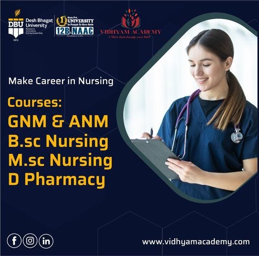 GNM Nursing Admission 2022 #Vidhyam Academy | by Vidhyam Academy | Medium