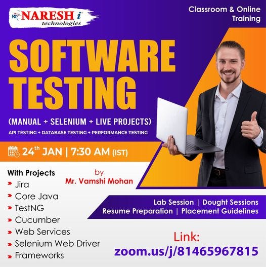 Free Demo On Selenium By Mr. Vamshi Mohan . - Techprasanna - Medium