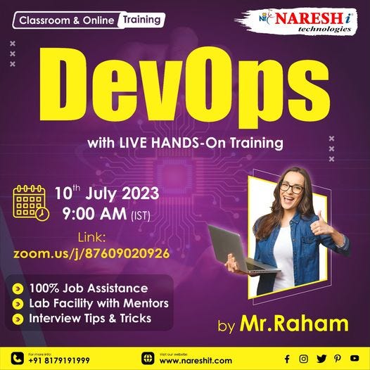 👉Attend a Free Demo On DevOps by Mr.Raham . @ NareshIT - Prasanna NareshIT - Medium