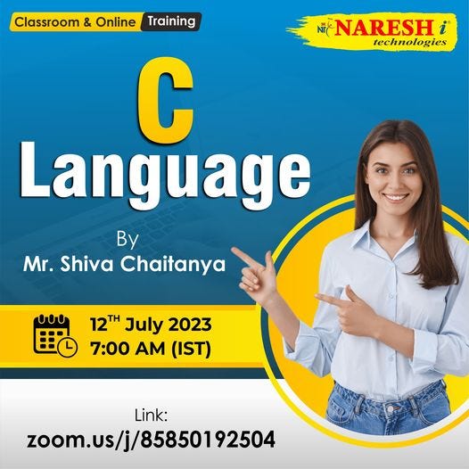 👉Attend a Free Demo On C Language by Mr. Shiva Chaitanya . @ NareshIT ...