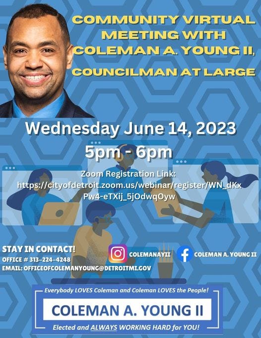 Community Virtual Meeting With Councilman At Large Coleman A. Young II ...
