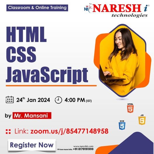Best Html Css Javascript Training In Hyderabad 2024 Techprasanna Medium
