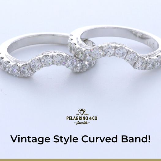 4 Prong Setting Vintage Style Curved Wedding Band! - Pelagrino & Co ...