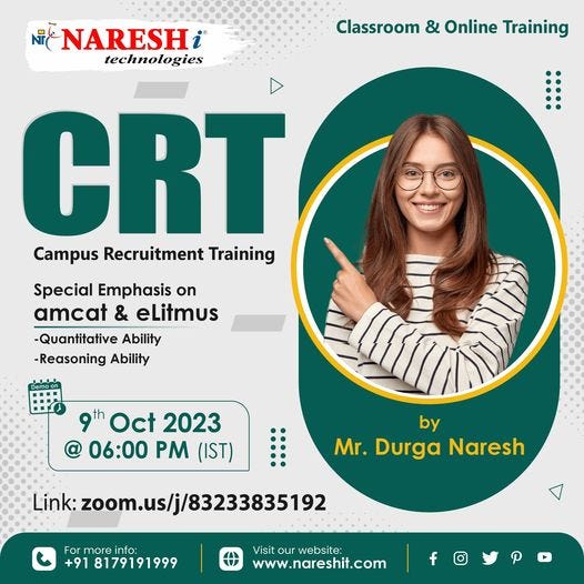 CRT Online Training — Naresh IT - Avinash Nit - Medium