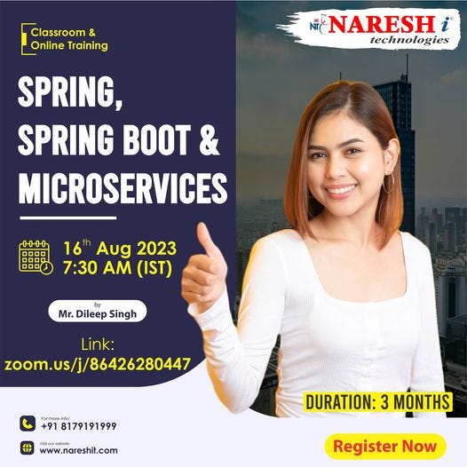 Best Spring Boot & Micro Services Online Training — Naresh IT - Avinash Nit - Medium