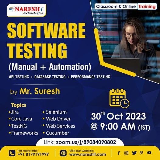 Software Testing Online Training — Naresh IT - Avinash Nit - Medium