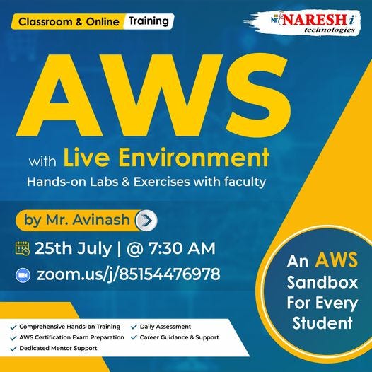 Attend Free Demo On AWS Online Training — Naresh IT - Avinash Nit - Medium