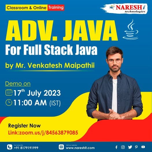 👉Attend a Free Demo On Advanced Java by Mr. Venkatesh Maipathii. For ...
