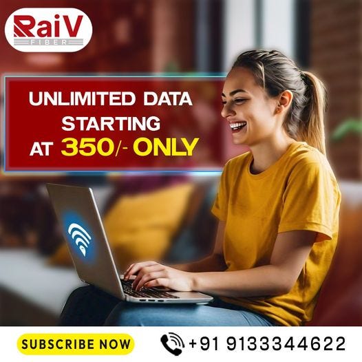 ENJOY UNLIMITED DATA STARTING AT ₹350 ONLY WITH RAIV FIBER | by Raiv ...