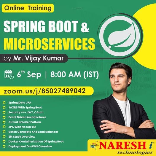 Best Spring Boot & MicroServices Online Training — Naresh IT - Avinash Nit - Medium