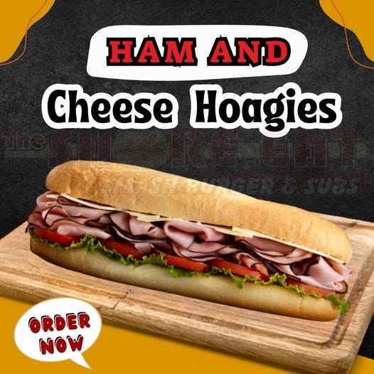 Best Ham And Cheese Hoagie CMCH - The Shore Eat - Medium