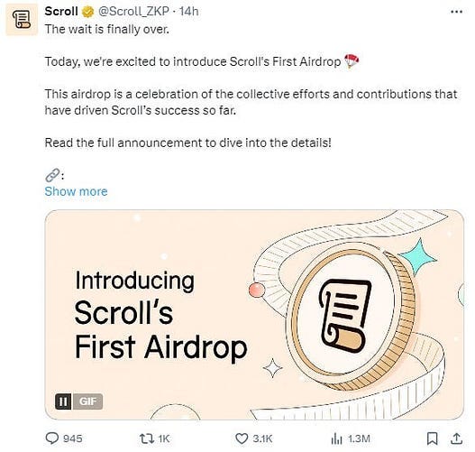 Scroll’s Airdrop 🪂 — The Official Guide to Begin (Claim Your Tokens Now…) | by Mick Darek | Oct ...