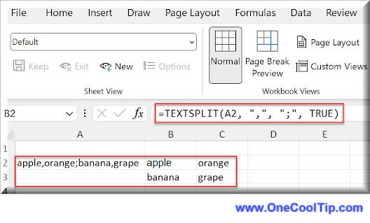 Unleashing the Power of TEXTSPLIT: Excel’s Game-Changing Formula | by www.OneCoolTip.com | Apr ...