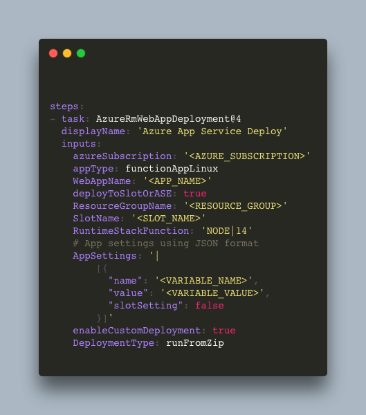 Azure DevOps JSON file passed to AppSettings within Deployment task ...