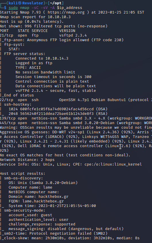 HTB: Lame Walkthrough - DylanCShiflett - Medium