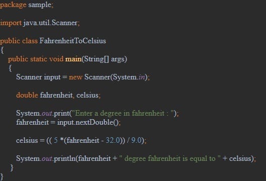 Java Fahrenheit — Celsius Dönüştürme By Java Programming Medium
