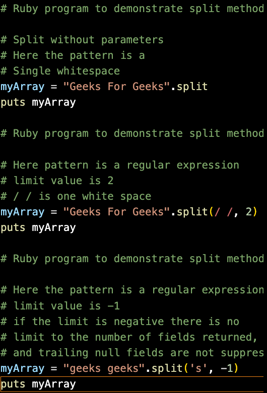String split() Methods (Ruby) - Coding Everyday - Medium