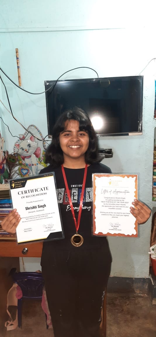 Shrishti Singh Got Awarded By Incredible Indian Awards | by INKZOID FOUNDATION | Medium