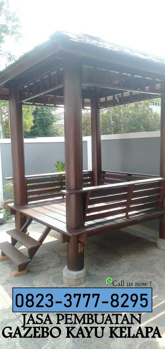 TERIMA JADI, Call. 0815 5543 6087, Jual Gazebo Minimalis Bahan Kayu Kelapa Klaten | by Jual ...