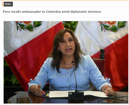 Peru recalls ambassador to Colombia amid diplomatic tensions | by BB ...