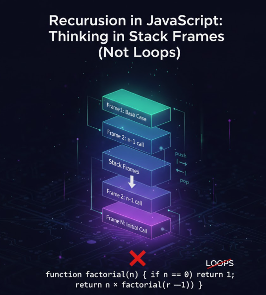Recursion in JavaScript: Thinking in Stack Frames (Not Loops) | by Chandan | Full-Stack ...