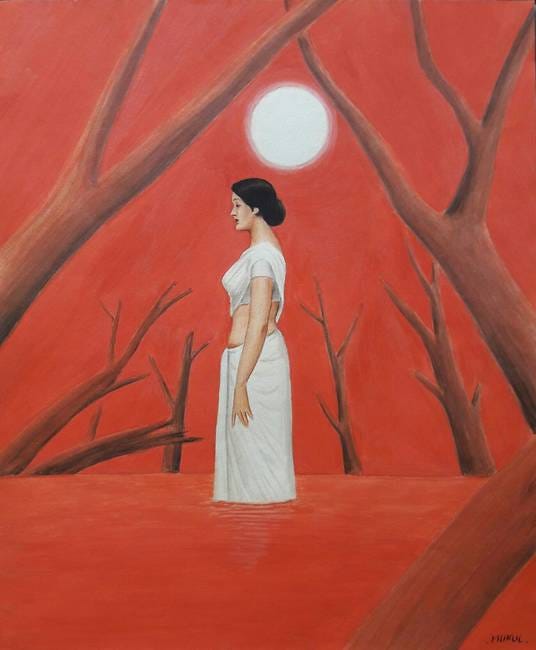 Clad in White Saree. Often I see you standing below a… | by Debendra Sahu | Medium