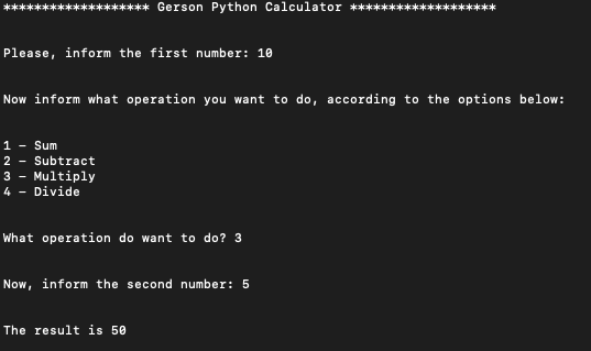 Python: my first calculator (v1). My goal: to develop a simple ...