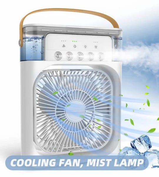 3 In 1 Air Humidifier Cooling Usb Fan Led Night Light Water Mist Fun ...