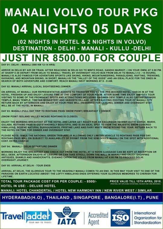 MANALI VOLVO TOUR PACKAGE — TRAVELLADDER | by TRAVEL LADDER | Medium