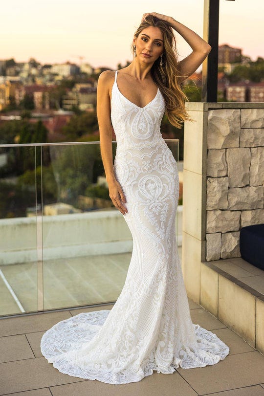 Elegantly Simple Wedding Dresses and Stunning Gold Formal Dresses | by ...