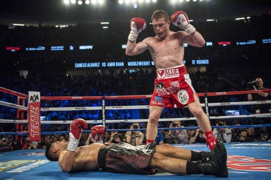 Canelo Alvarez KOs Amir Khan | by stiffjab | Stiff Jab | Medium
