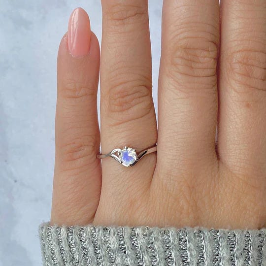 Buy Dainty Moonstone Rings Online at Sagacia jewelry - Dani Emilia - Medium