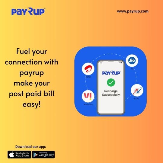 How to pay post paid bill recharge through payrup app? - Brohith - Medium