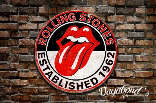 Rolling Stones Metal Sign | Vagabondsarts.com - Vagabonds Arts - Medium
