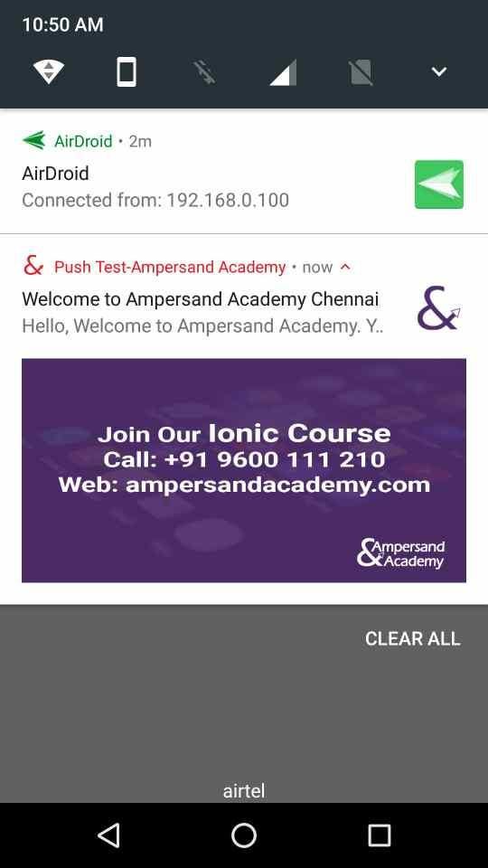 Ionic4 Push Notification Demo APK -Android | by Bharathiraja | Ampersand Academy | Medium
