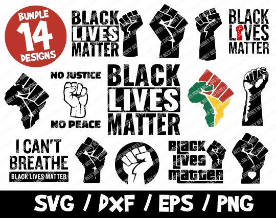 Black lives matter svg bundle BLM cut file raised fist Blm cricut i can ...