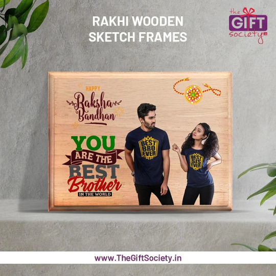 Rakhi Wooden Sketch Frame - Gift Society - Medium