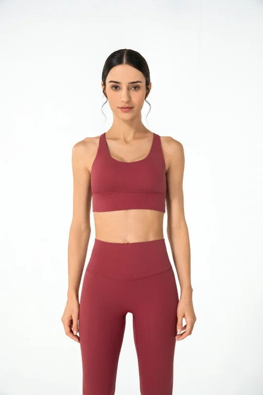 Big U Neck Thin Sports Bra With X Criss Cross Back | by hergymclothing ...