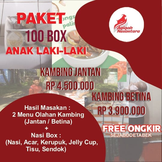 PAKET AQIQAH ANAK LAKI-LAKI 100 BOX - JasaAqiqahNusantara - Medium