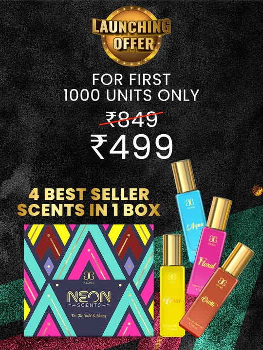 AROME NEON SCENTS Gift Pack: Indulge in the Essence of Luxury with 4 ...