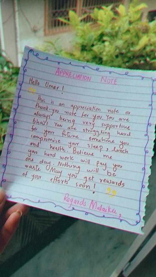 What if we appreciate efforts?. On 28th August, 2024 I wrote a note to ...