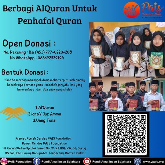 Berbagi Alquran Untuk Santri Penghafal Alquran Cibiru Hilir Berbagi