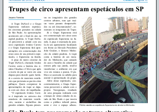 Reportagem e diagramação da página produzida para o Jornal Central de ...