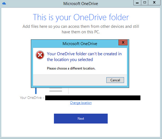 How I fixed “Your OneDrive Folder Can’t be Created in the Location you ...